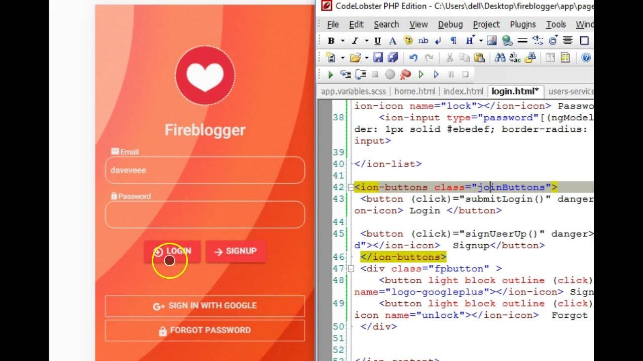 Firebase with Ionic2 Tutorial - 22 - Redesigning the login - YouTube