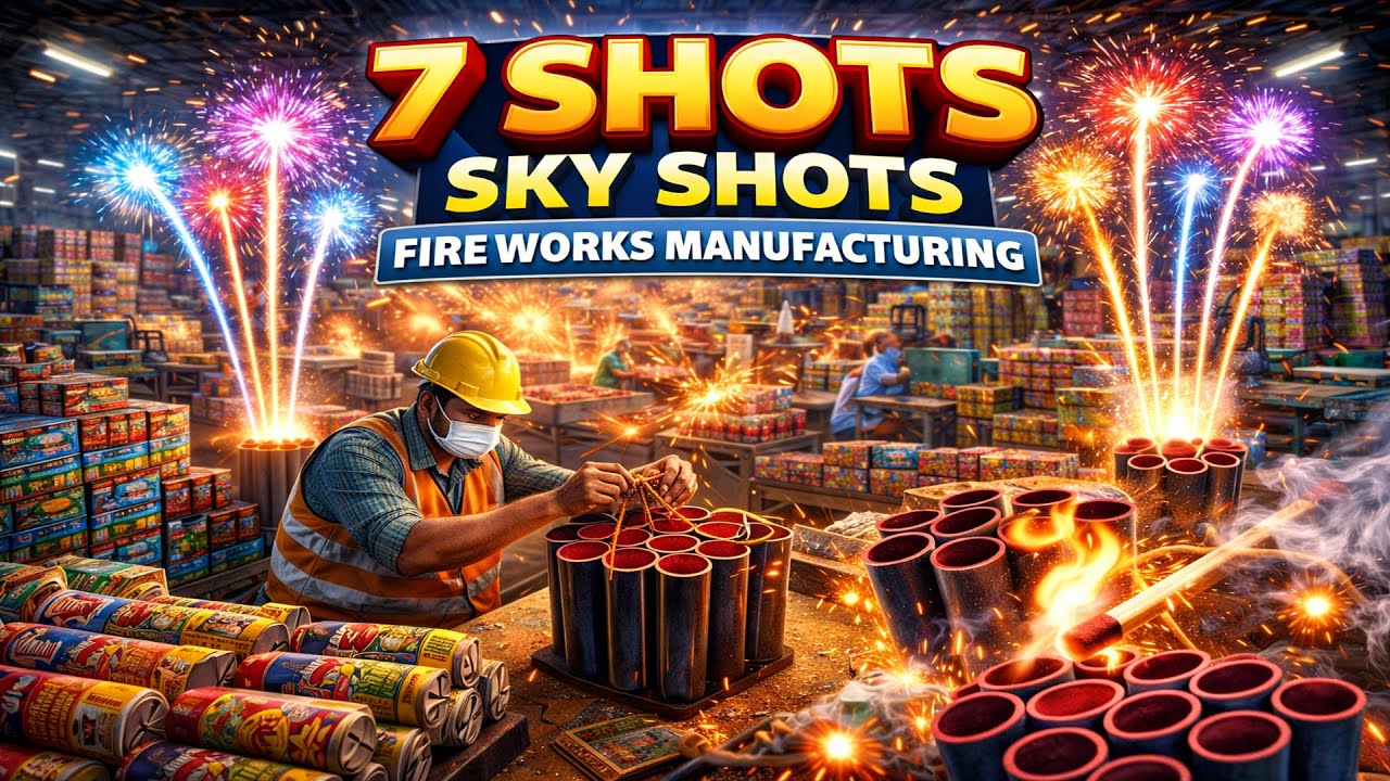 How 7 Sky Shots Made - Inside Crackers Factory | Diwali Celebrations ...