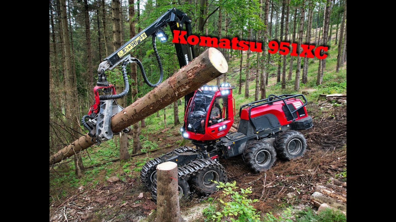 🌲4K| Komatsu 951XC & C164 • NEW machine • HarvesterAction • heavy ...