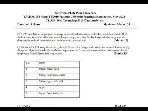SPPU UNIVERSITY | TYBSC CS | WT & DA | Semester 6 | 30 PRACTICAL SLIPS | Only Questions - YouTube