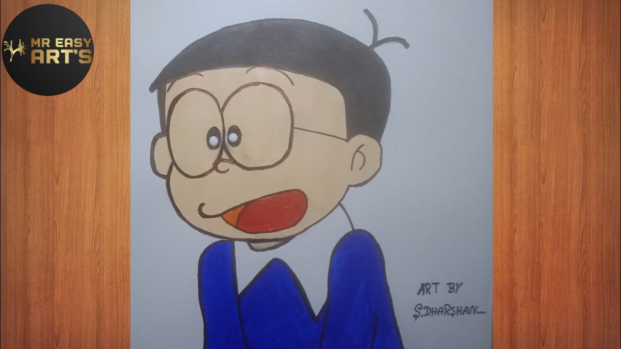 How To Draw Nobi Nobita || Step by step || With Acrylic Paints ...