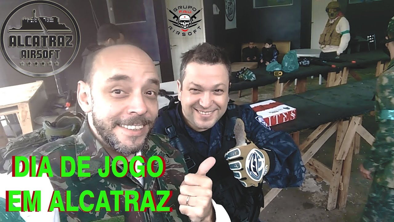 JOGANDO AIRSOFT DE NOVO, BASE ALCATRAZ, O GAME DO MOMENTO, COMO É BOM ...
