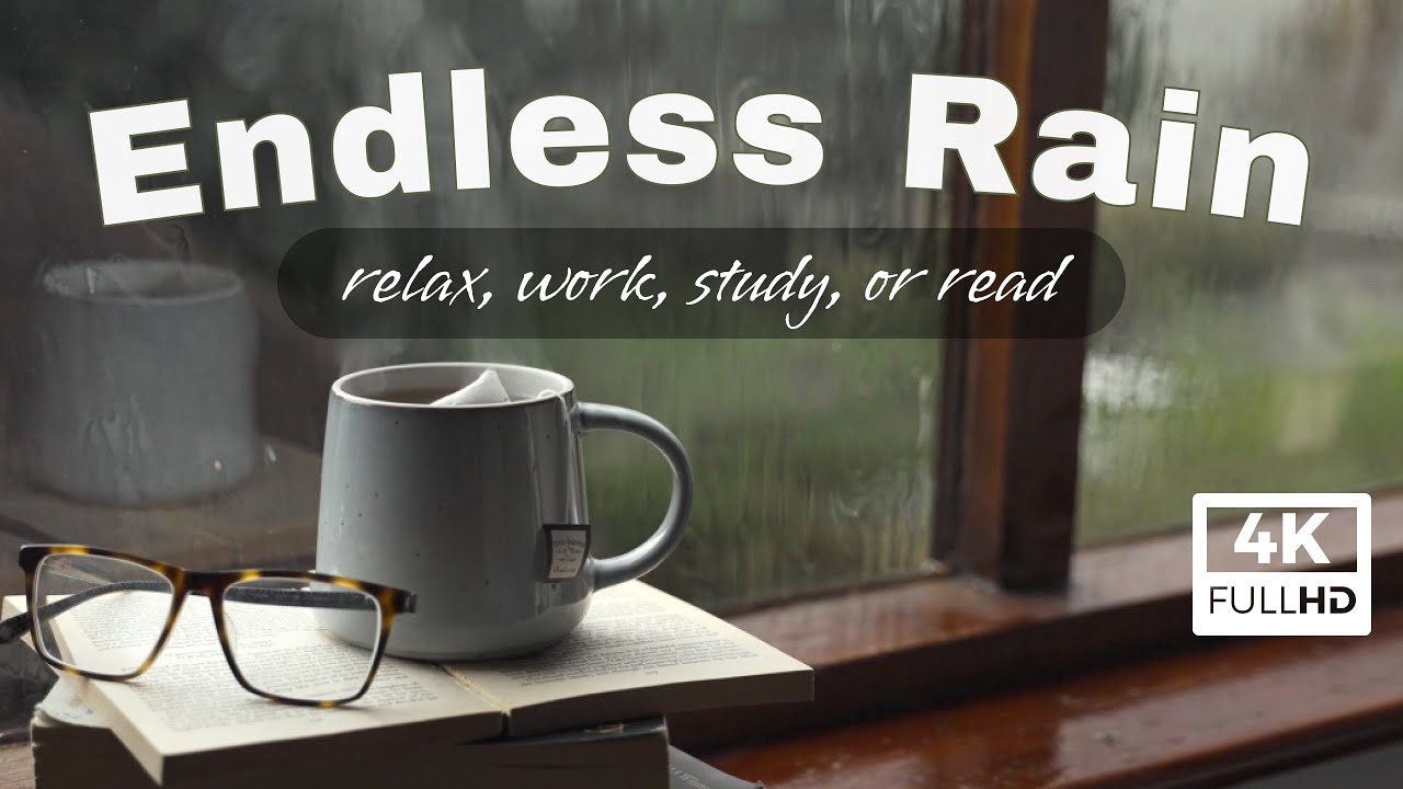 🌧 Rainy Day Reading with Tea ASMR | Rain on window to study, read, work ...