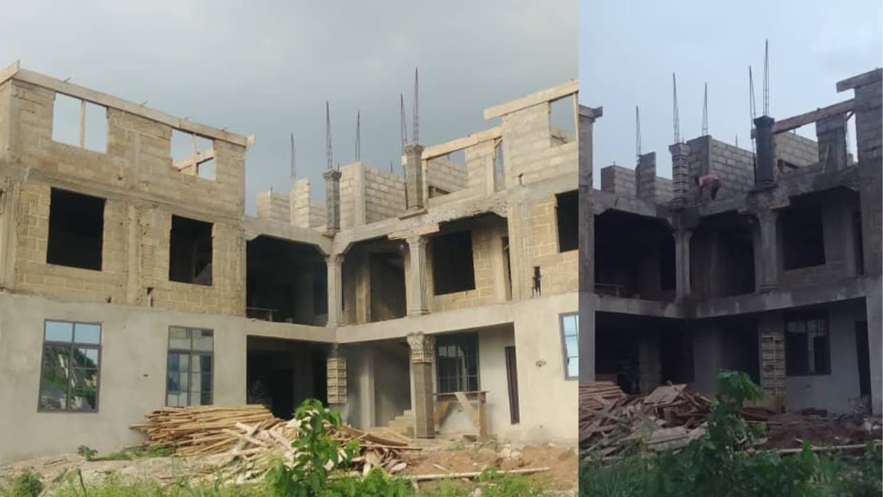 Building in Ghana//3rd floor block work completed - YouTube