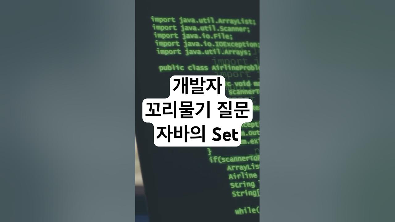 개발자 기술 면접을 위한 꼬리물기 질문 자바의 Set 개발자 기술면접 Coding Programming Youtube
