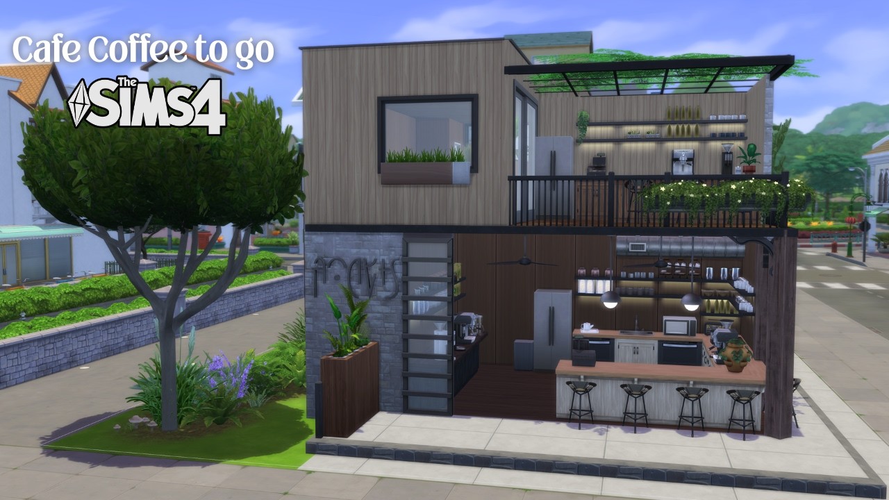 Cafe Coffee shop || The Sims 4 || Speed Build || NoCC || Merel Meister ...