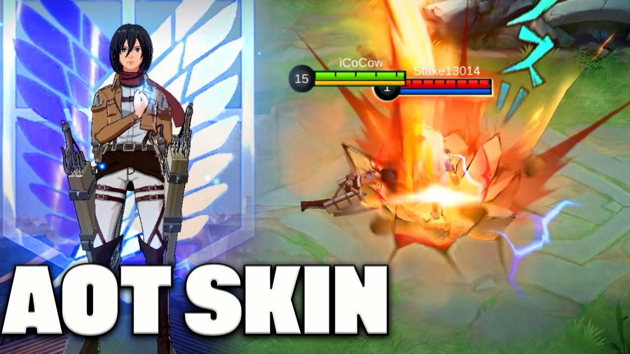 Fanny New Attack on Titan Mikasa Skin Effects - YouTube
