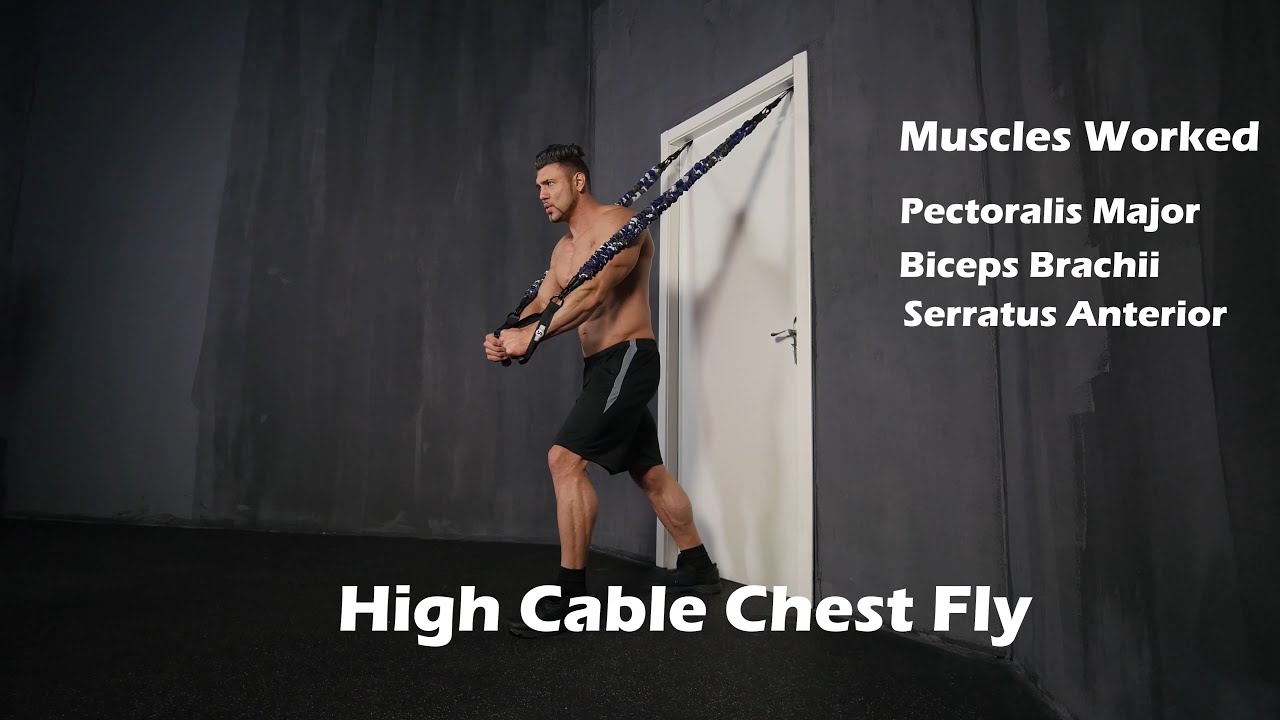 High Cable Chest Fly | Innstar Resistance Band Strength Workout Guide ...