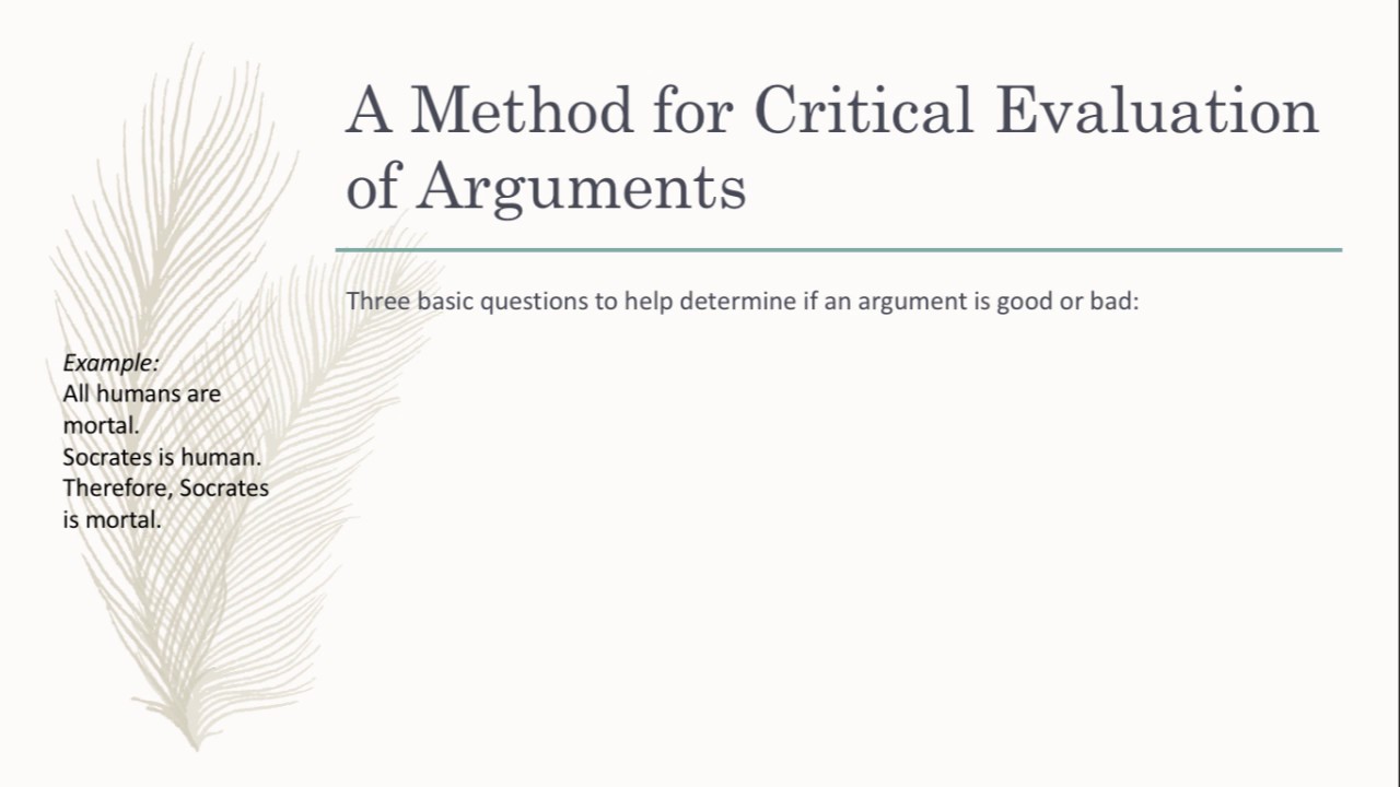 Analyzing Arguments Part 1 - YouTube