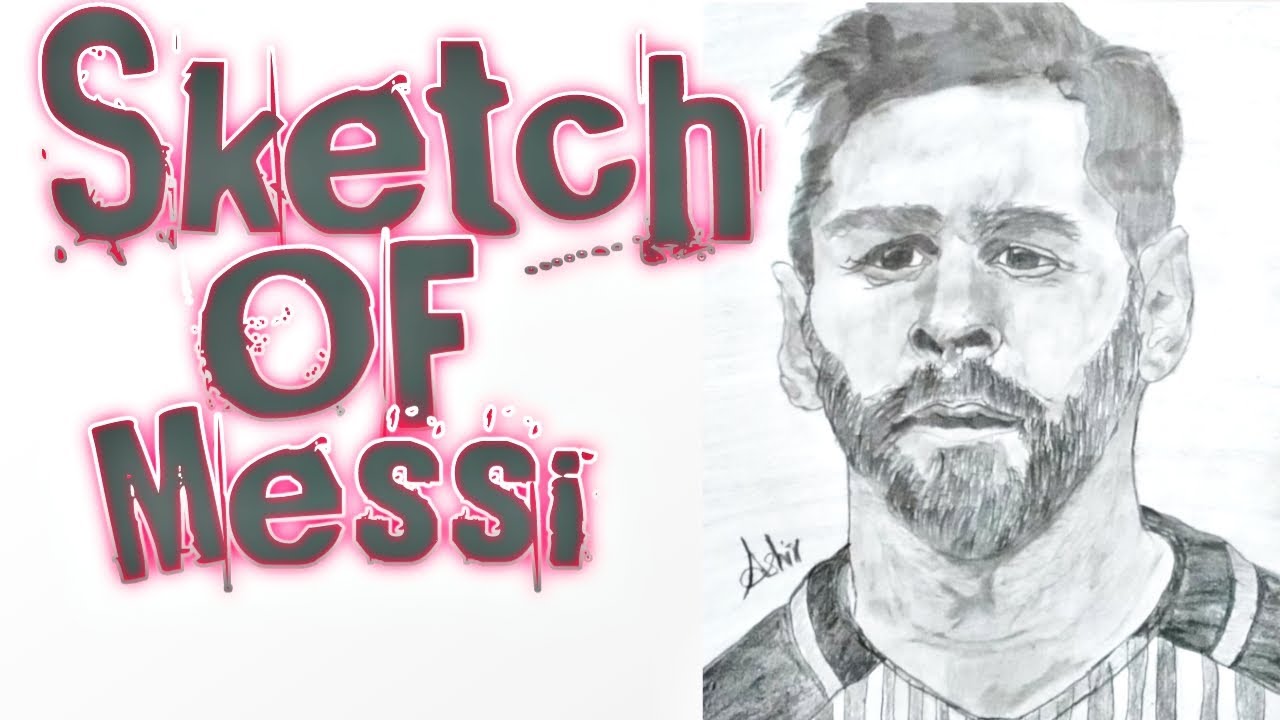 How to draw Lionel Messi || Sketch of messi step by step for beginners ...