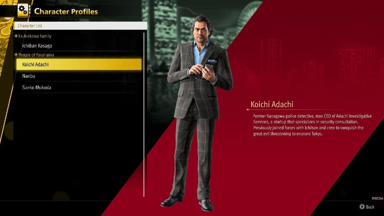 Like a Dragon: Infinite Wealth adachi character profile - YouTube