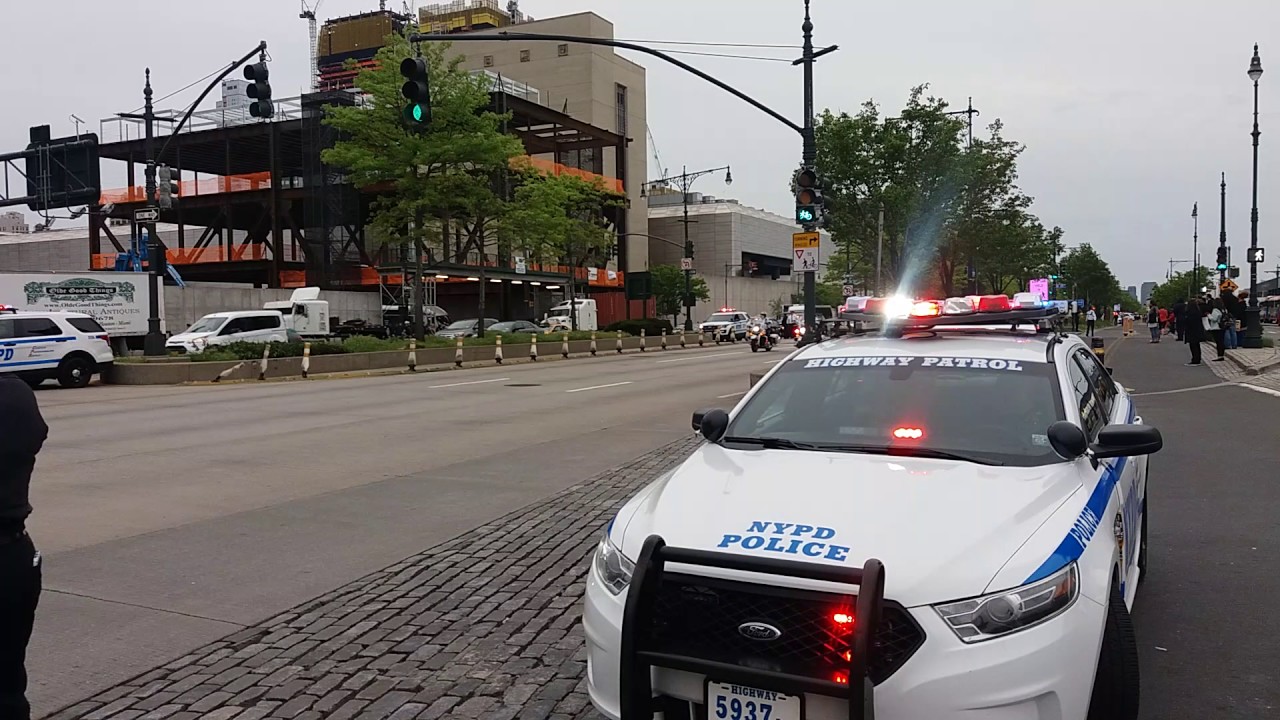 NYPD Conducting Pre Presidential Motorcade Sweeps Along The West Side ...