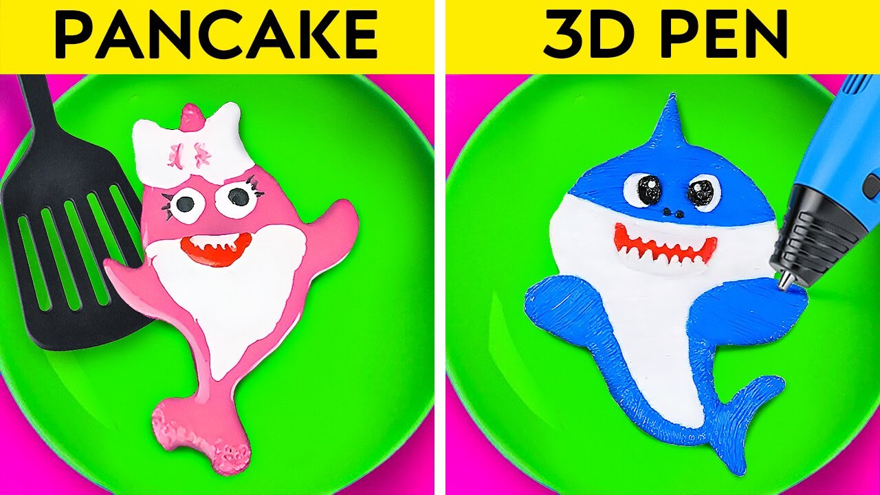 PIKACHU VS MARIO DRAWING CHALLENGE! Pancake Art vs 3D Pen! Rich vs ...