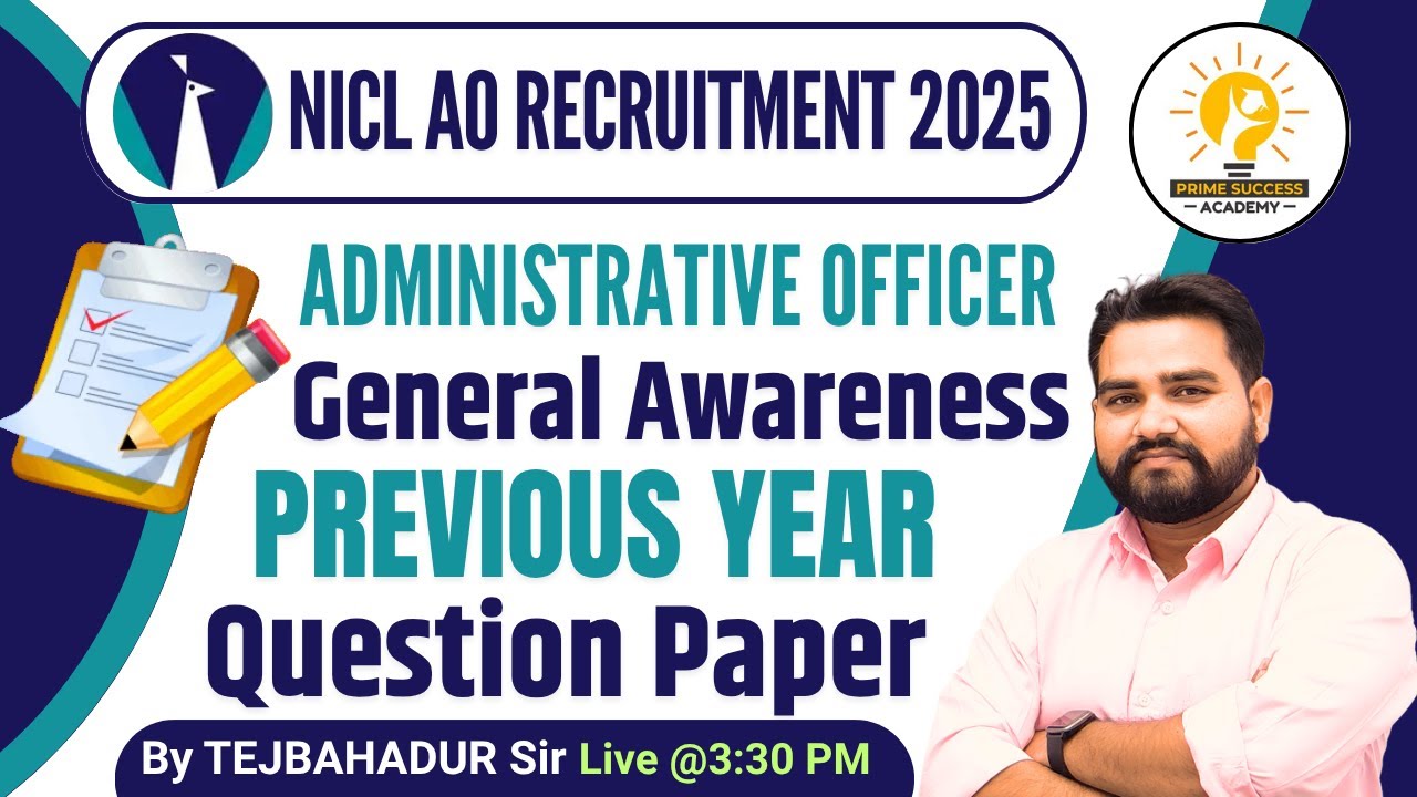 NICL AO Previous Year Question Paper - General Awareness | NICL AO ...