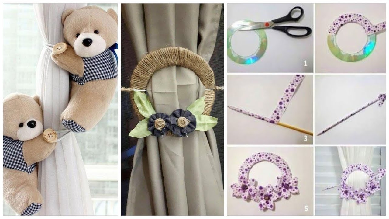 Curtain holders designs, craft, Stylish curatin holders make at home ...