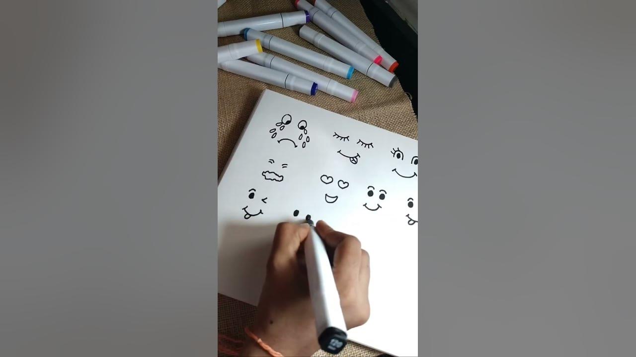 Easy Smiley drawings part 2 / how to draw Smiley line drawings - YouTube