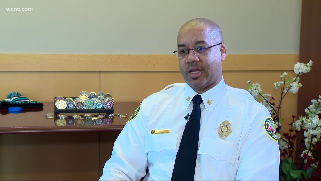 Charlotte fire chief celebrates first month on the job - YouTube