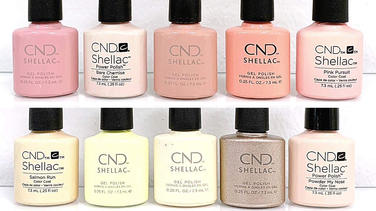 Swatching the ENTIRE CND Shellac Line 2021 [Video #3 BLUSH/NUDE/YELLOWS ...