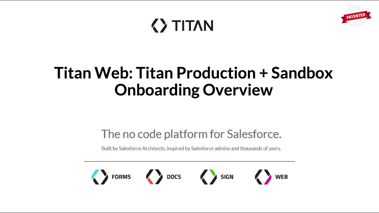 Titan Web: Titan Production + Sandbox Onboarding Overview - YouTube