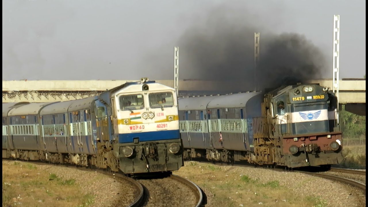 Diesel Trains Speeding on Giant Curve | Ala Hazrat , Alwar - Jaipur ...