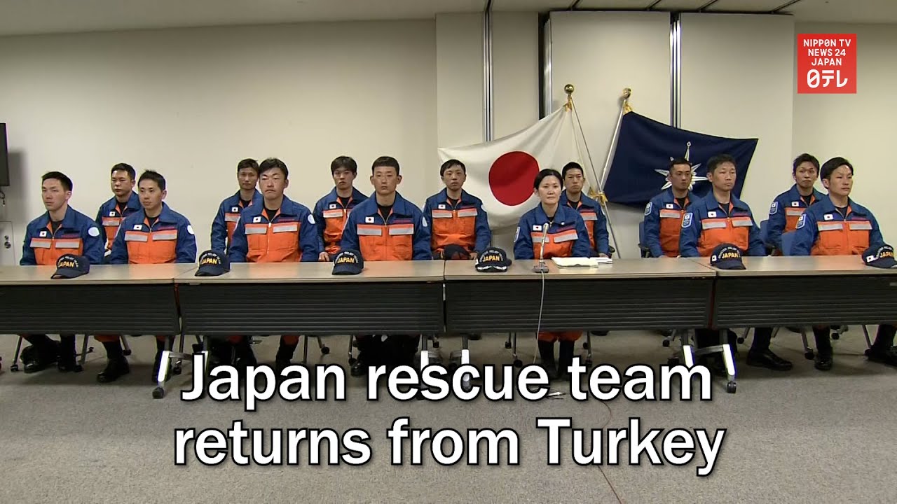 Japan rescue team returns from Turkey - YouTube