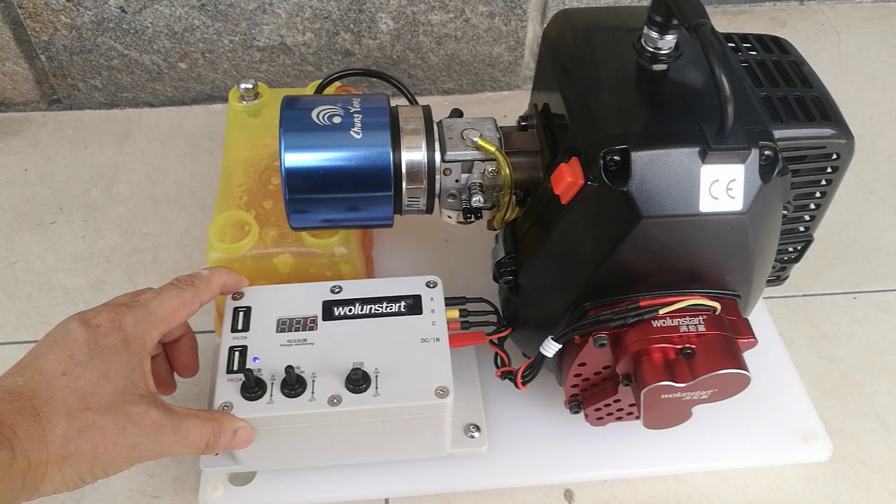 wolunstart Z5-2 is starting chungyang R460(46cc) engine vidio 3-1 - YouTube