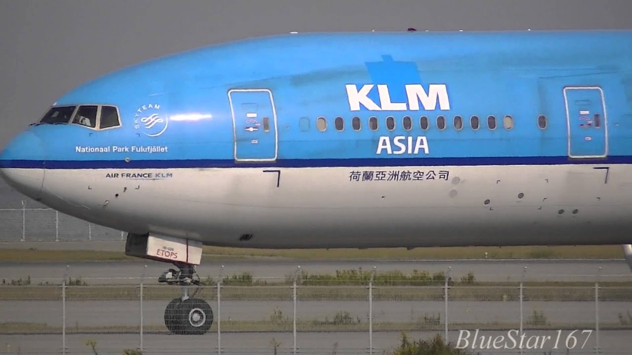 KLM Asia Boeing 777-300ER (PH-BVB) landing at KIX/RJBB (Osaka - Kansai ...
