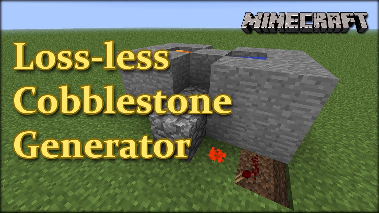 Loss-less Cobblestone Generator - Minecraft Tutorial - YouTube