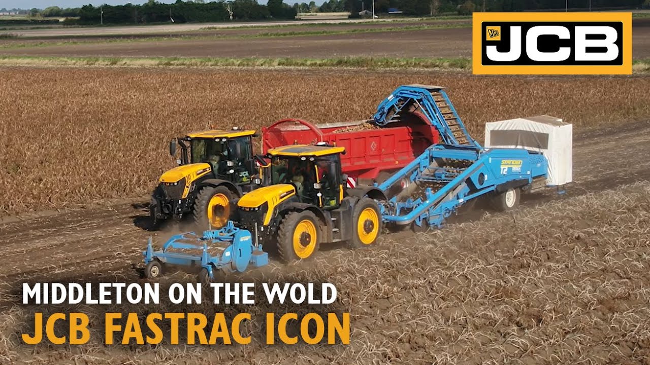 JCB Fastrac iCON in Action at Middleton on the Wold - YouTube