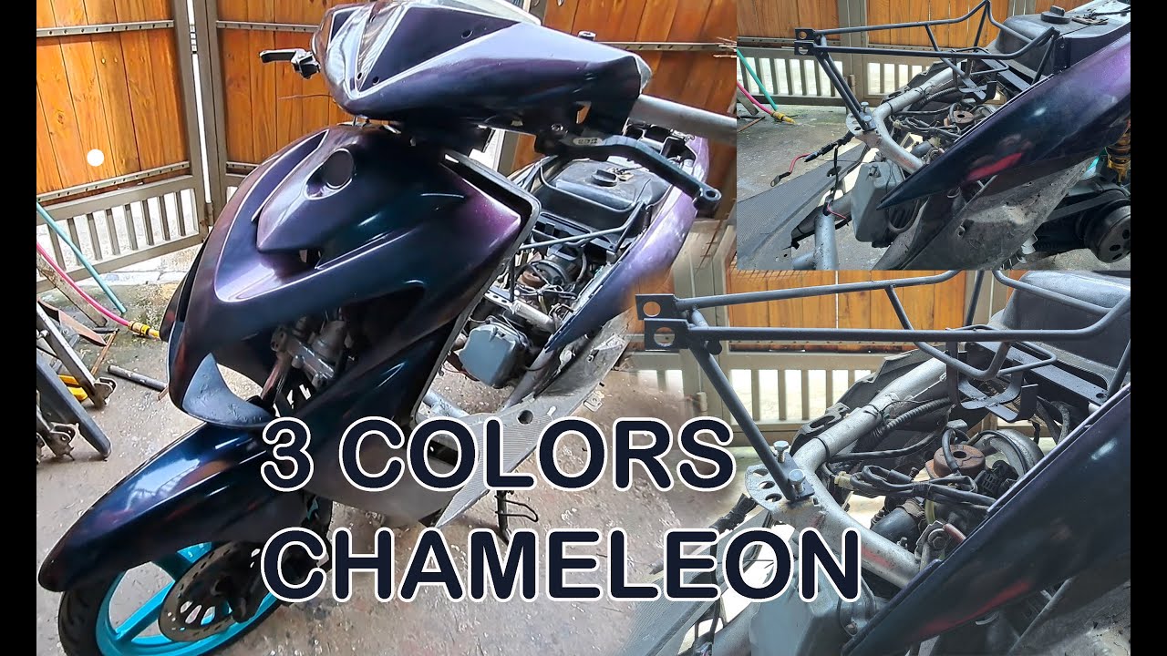 GY6 Rusi Repaint 3 Colors Chameleon / U-Box Delete - YouTube