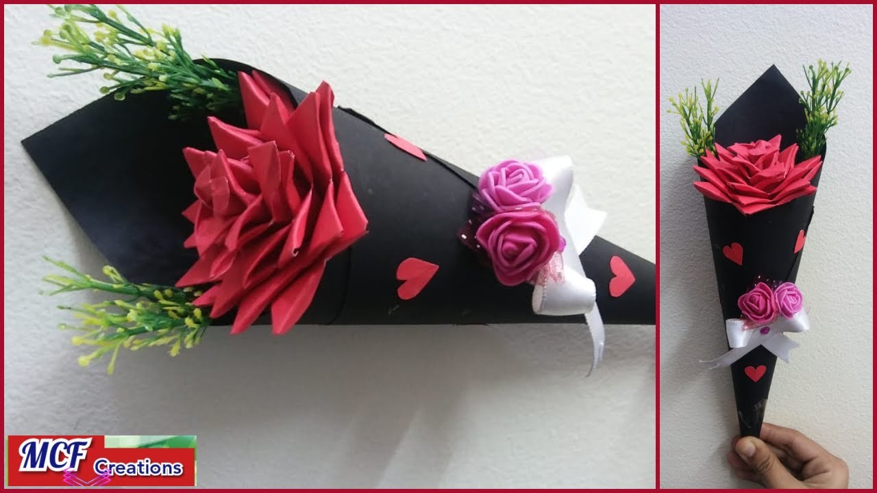 Rose Bouquet | How to make flower bouquet | Paper Craft – DIY - YouTube