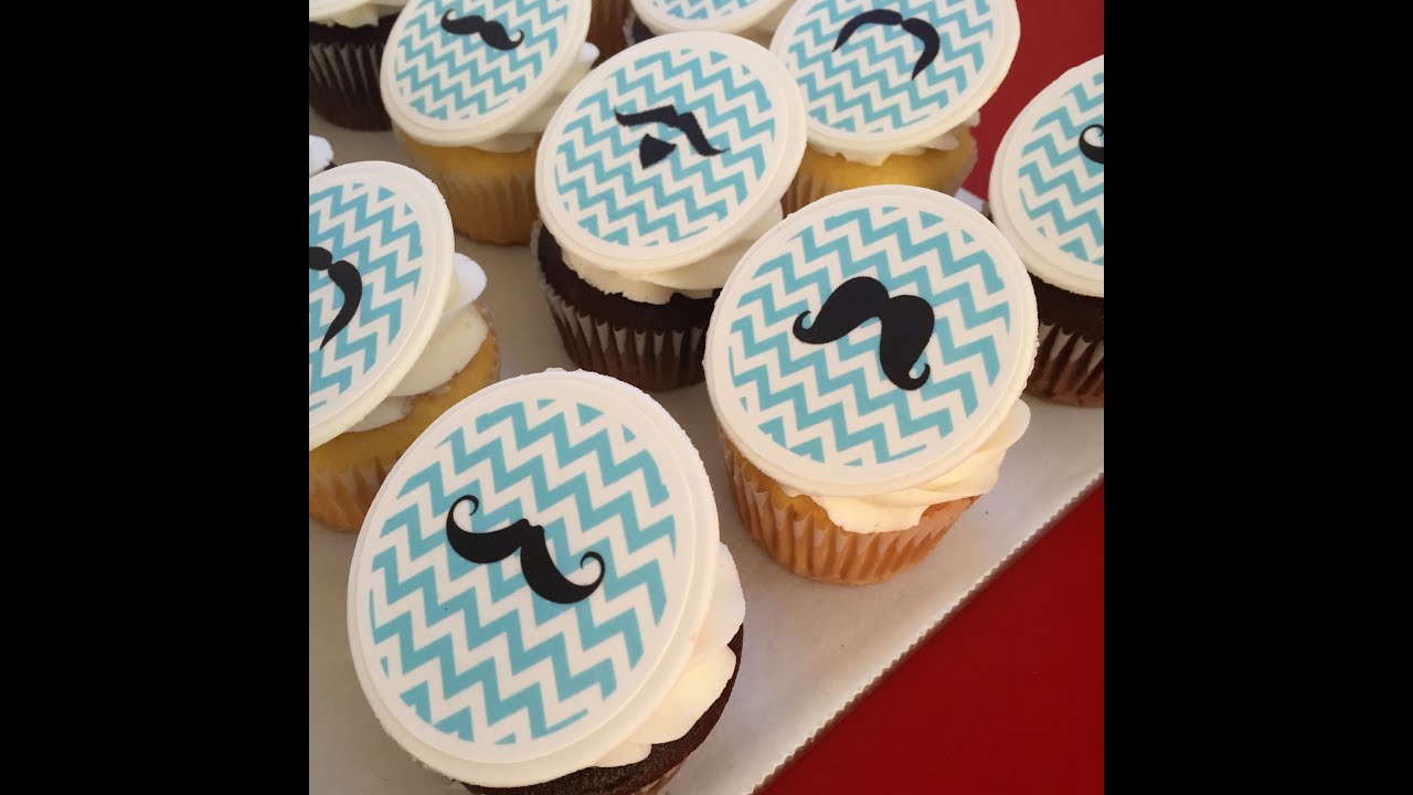 Moustache Cupcake Toppers Video - YouTube