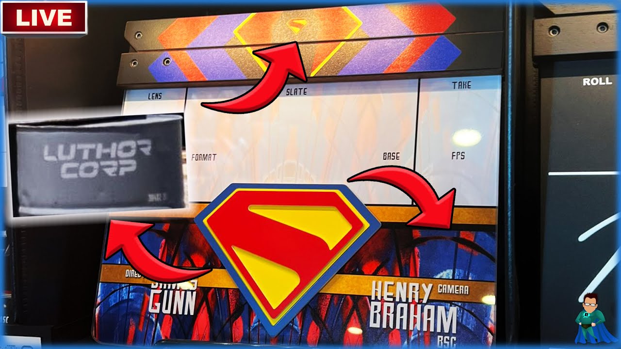 SUPERMAN Logo SLATE and LUTHOR Corp Logo on Set - Film Junkee Live ...