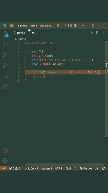23 Swap Of Two Numbers In Cprogramming Coding Shorts Codewithharry Code Youtube