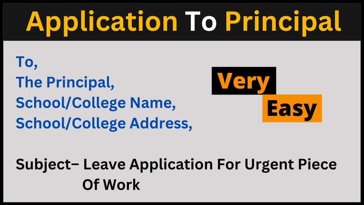How to Write Application for Urgent Work | Urgent Piece of Work ...
