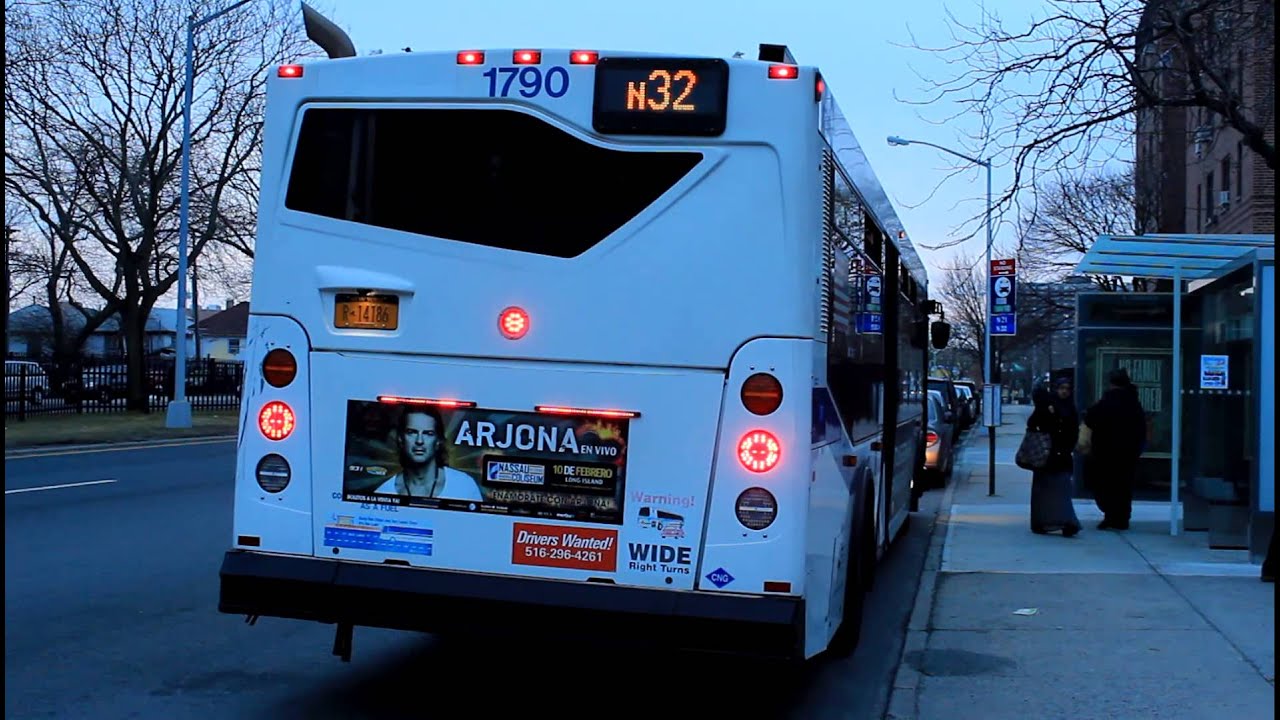 NICE Bus: Orion 7 [CNG #1790] n32 at Seagirt Ave & Crest Road - YouTube