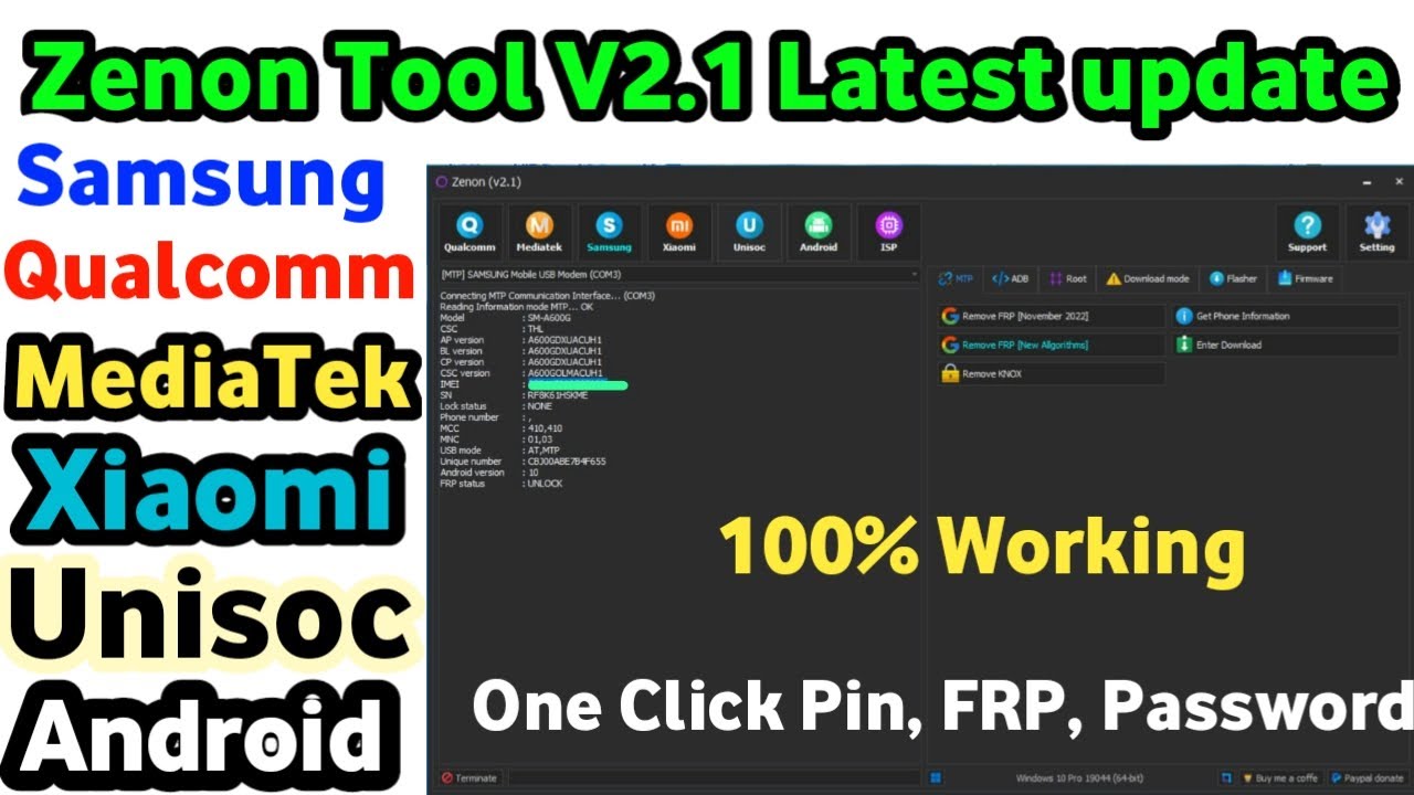 Zenon Tool v2.1, Latest update Released,One Click Pinlock ,FRP ...