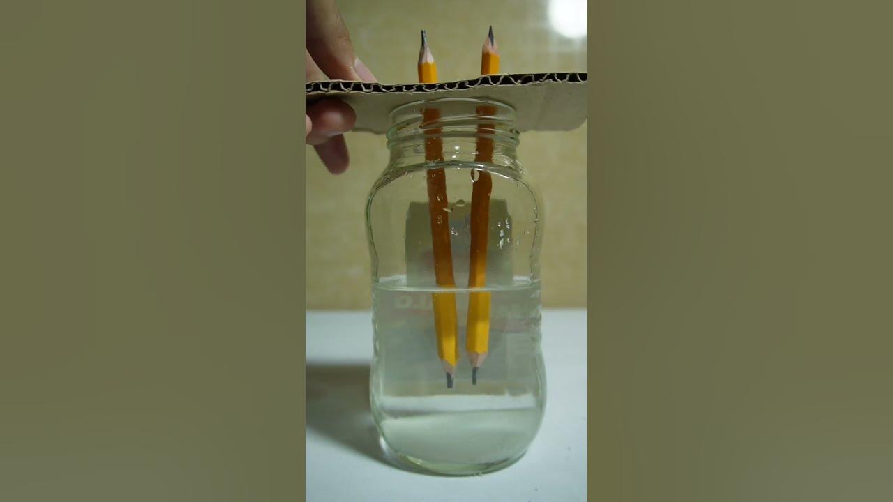 Electrolysis Experiment with Pencil, Salt Water, and Battery | #shorts ...