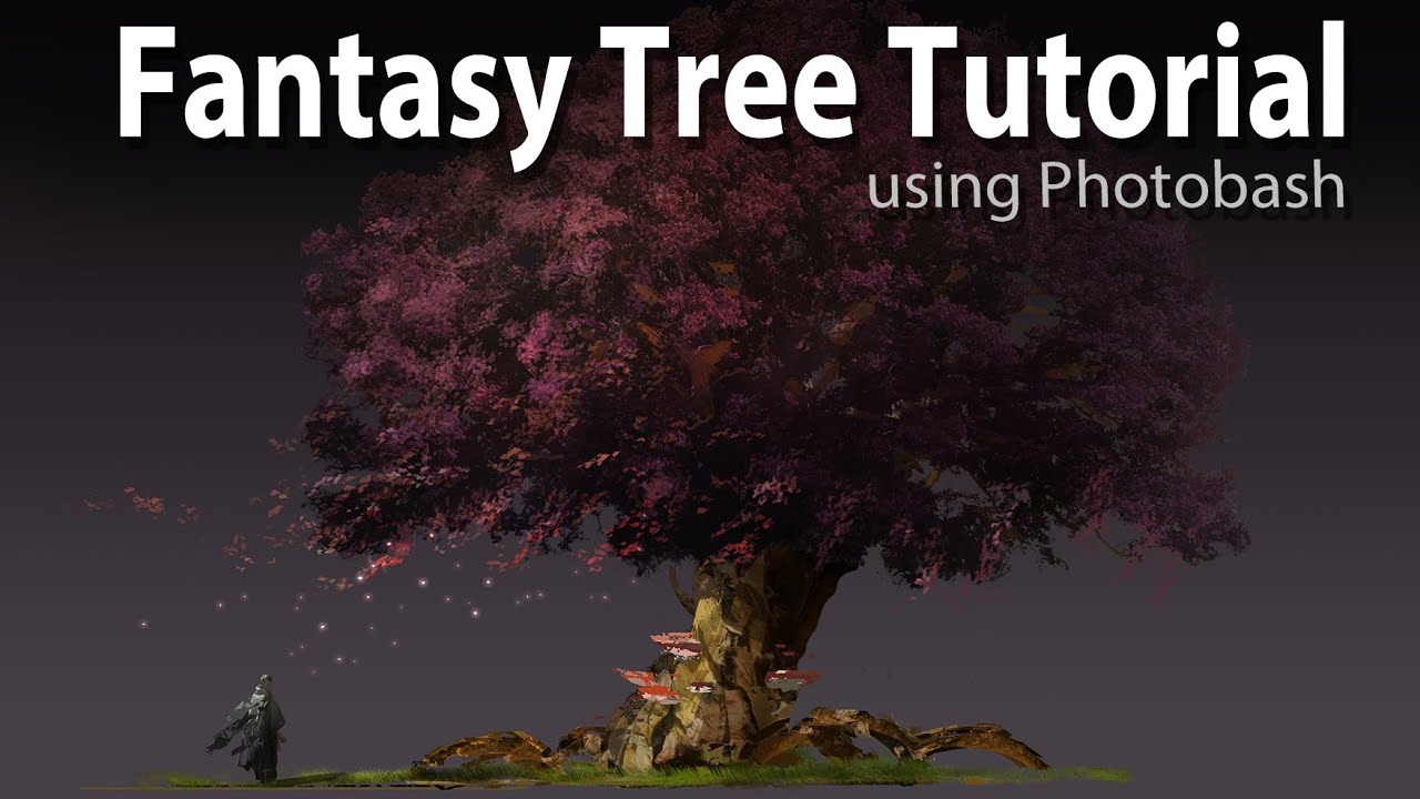 Fantasy Tree Painting Tutorial - Using Photobash - YouTube