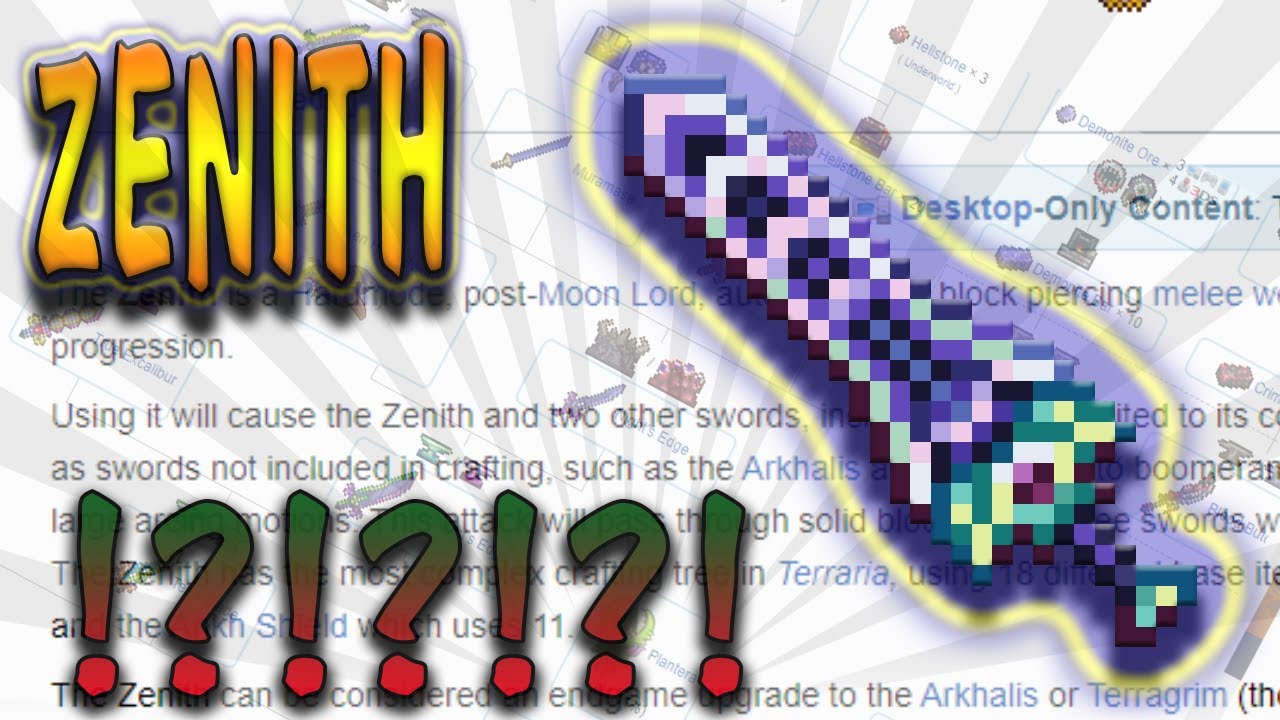 How I feel about The Zenith in Terraria...... - YouTube