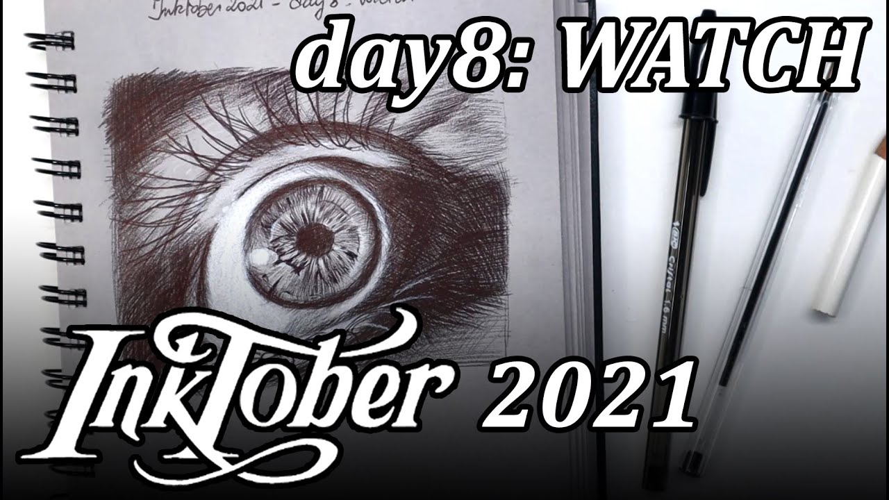 INKTOBER 2021 // day 8: WATCH // Ballpoint pen Ink drawing demo - YouTube