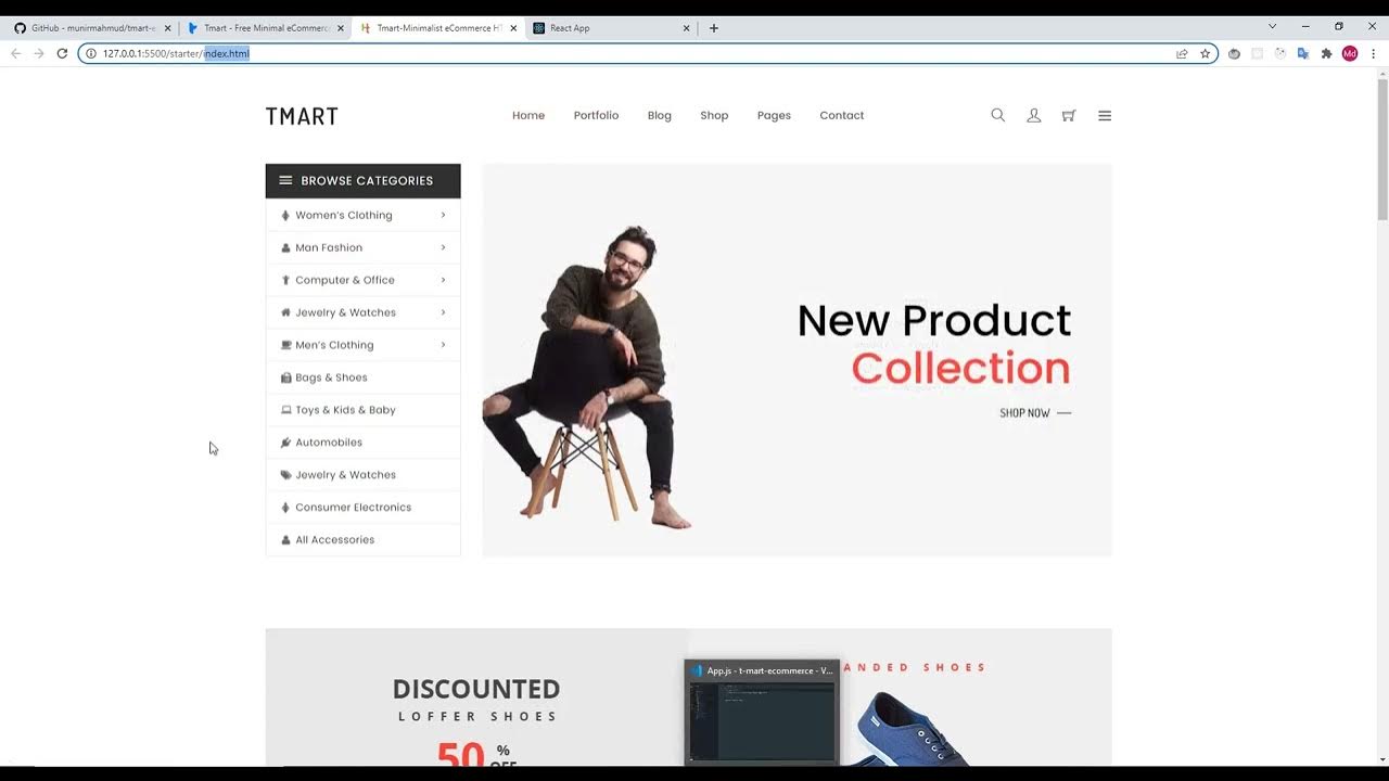 HTML template conversion into Reactjs | Setting up the Project and ...