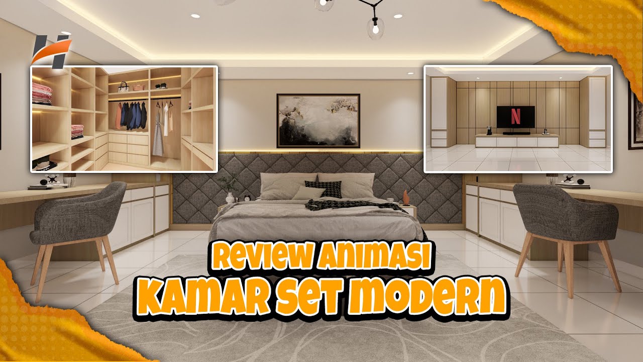 REVIEW ANIMASI KAMAR SET MODERN - YouTube
