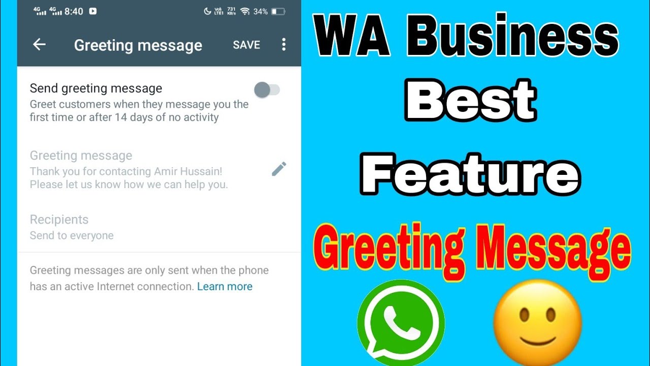 WA Business New Best Feature Greeting Message How To Enable Greeting ...