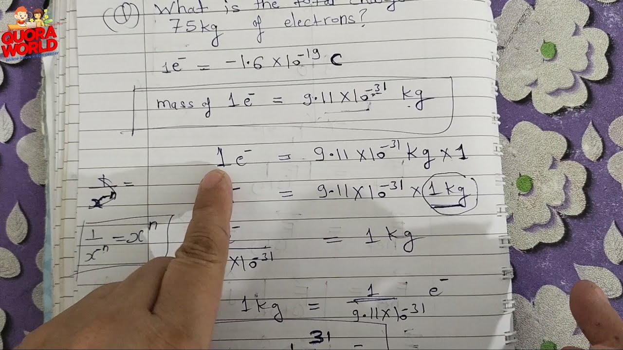 Calculate total charge on 75kg of electrons || class12 physics ...