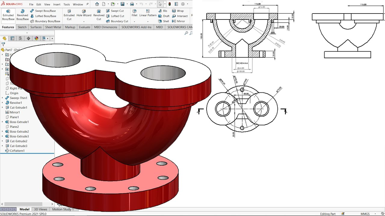 Solidworks 2021 tutorial for beginners | Solidworks drawing ...