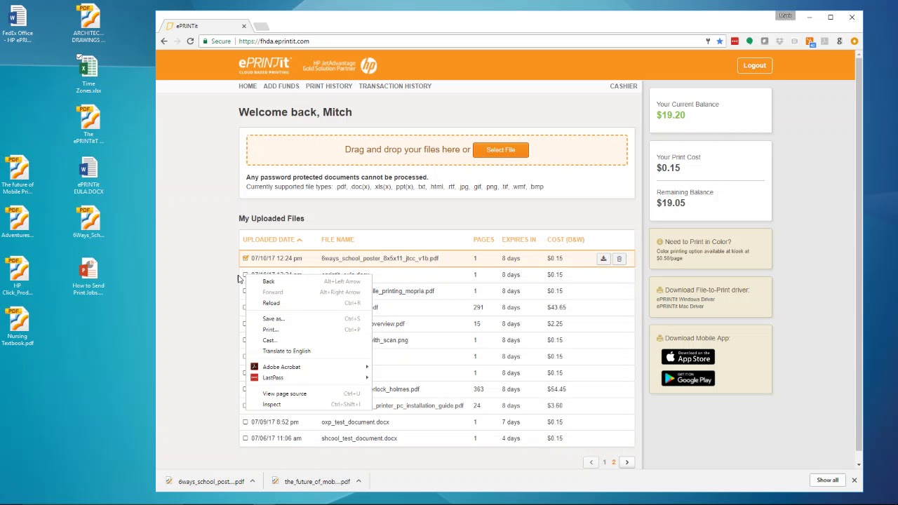 ePRINTit using the Student Web Portal 2017 - YouTube
