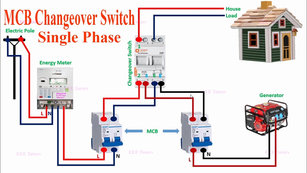 single phase mcb changeover switch wiring | mcb changeover switch ...