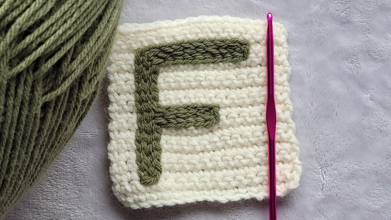 how to make super easy crochet letter F, step by step tutorial for ...