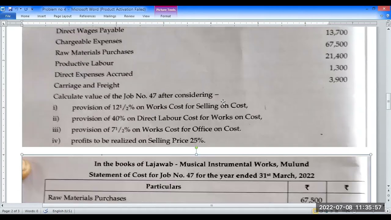 T Y B com Semester VI Subject: Cost & Works Accounting II Topic: Job ...
